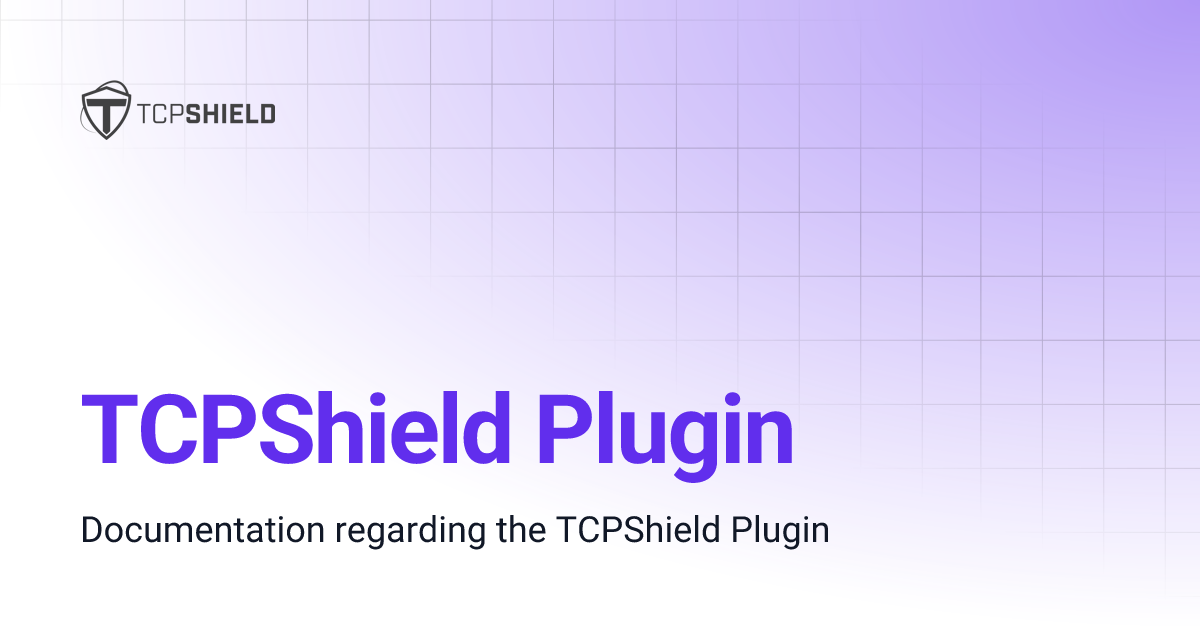 TCPShield Plugin | TCPShield